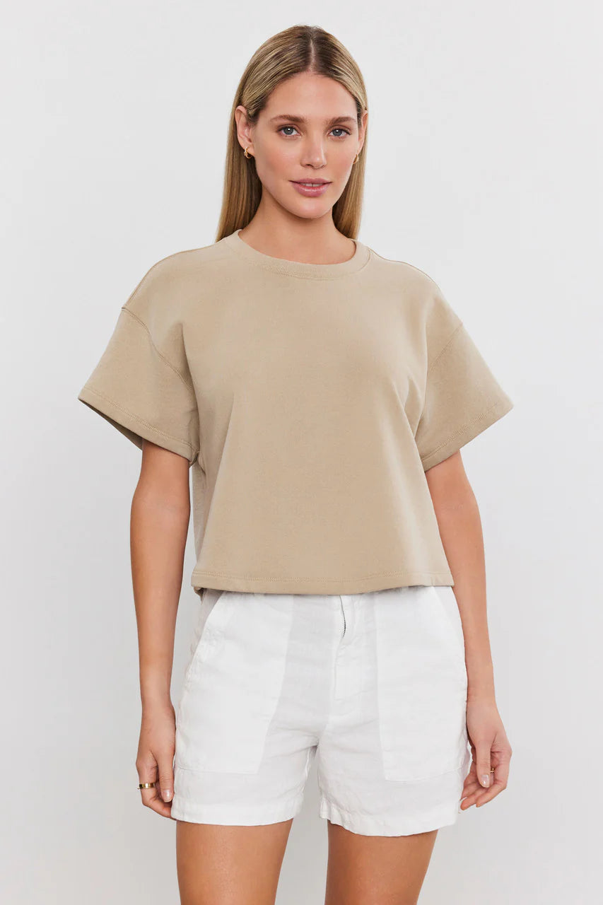 Velvet Fergie Shortsleeve Sweatshirt Putty – Atelerietheshop