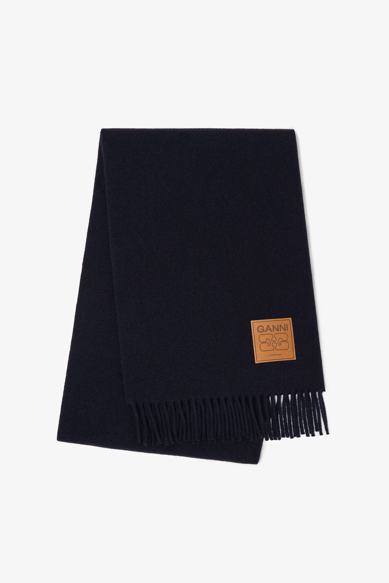 Ganni Double Face Wool Solid Scarf Sky Captain – Atelerietheshop