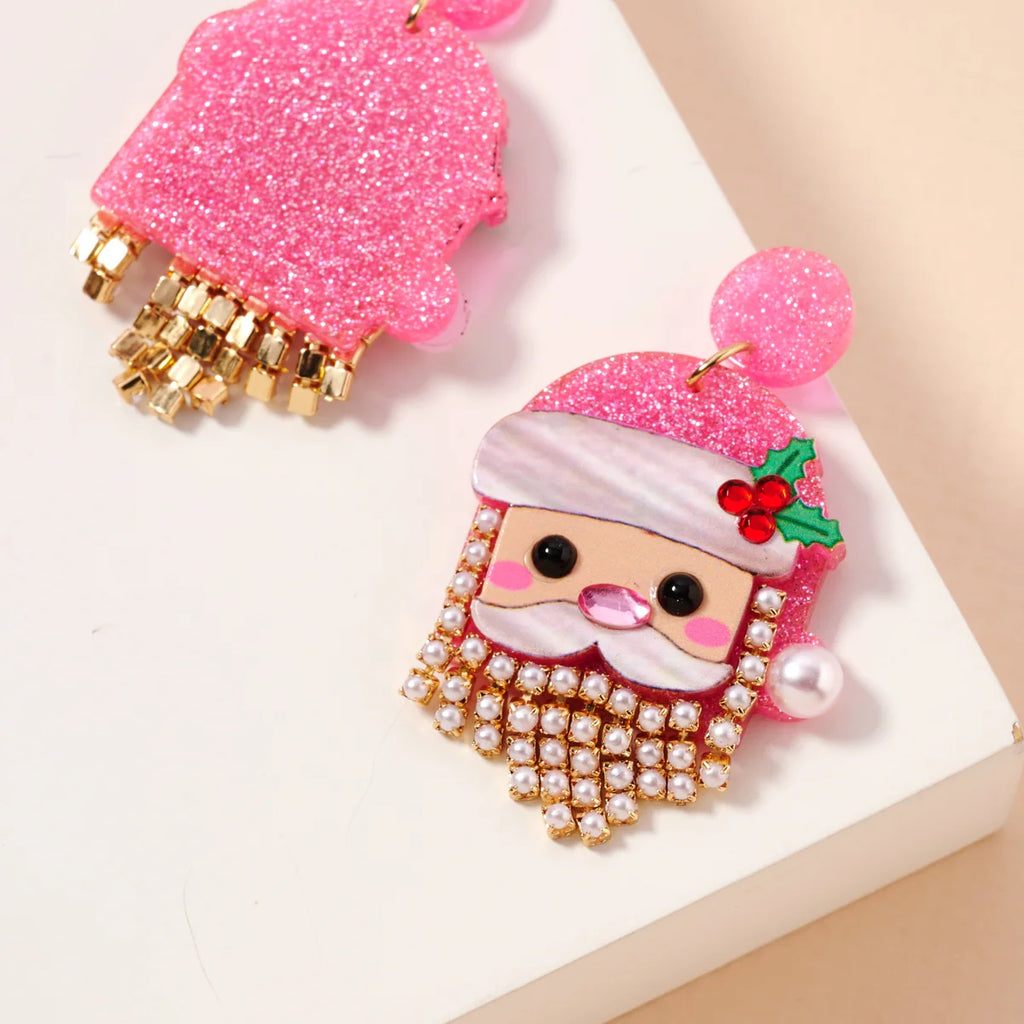 Lilla Haven Christmas Santa Claus Rhinestoned Beard Pink – Atelerietheshop